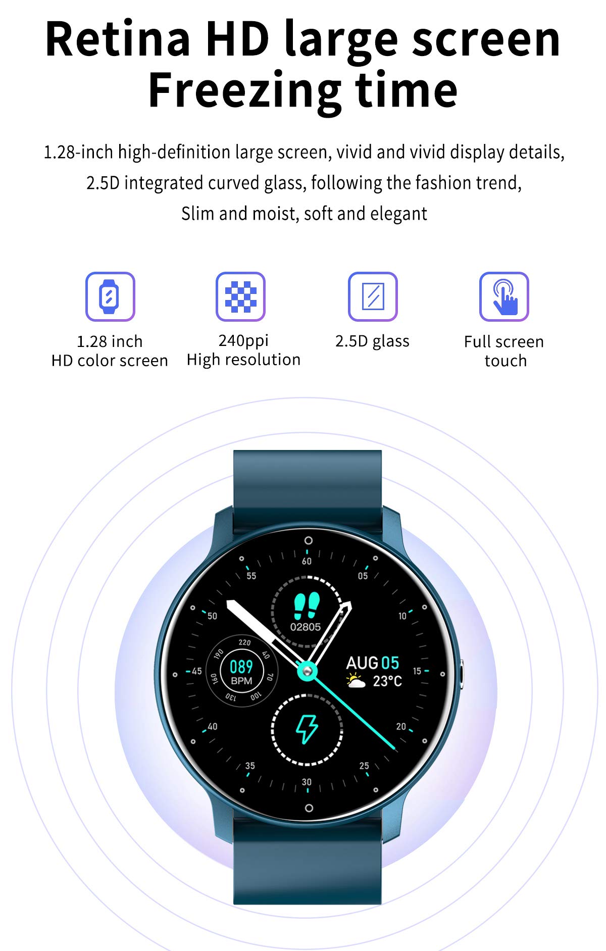 Loluka Fitness Tracker Smart Watches for Android iOS Pedometer Activity Tracker Watch for Men Women