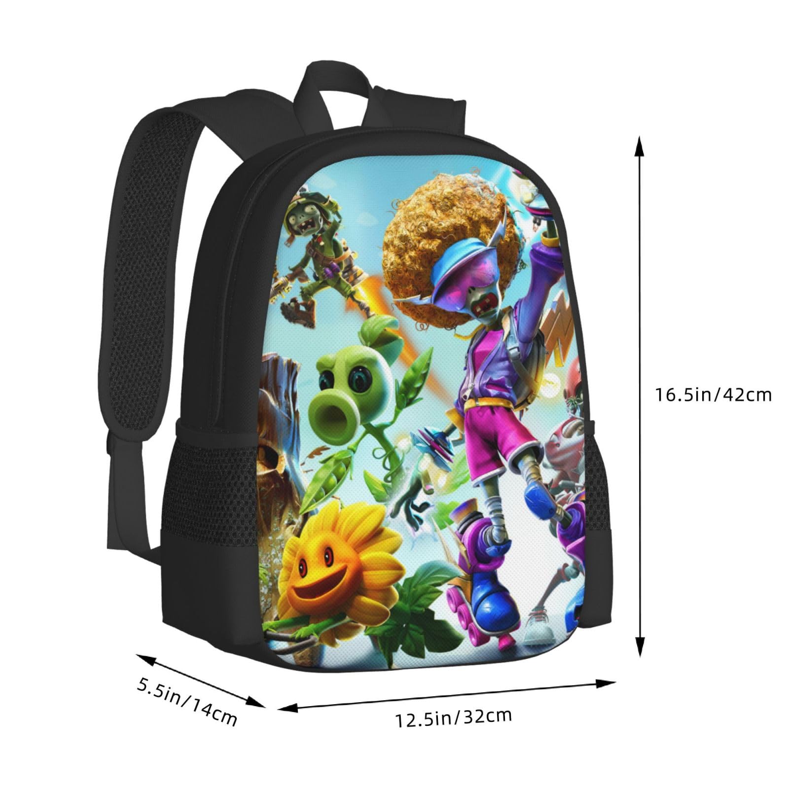 RACEK Plants Game Backpack Cartoon Laptop Backpacks Travel Zombies Daypack Adjustable Straps Bags
