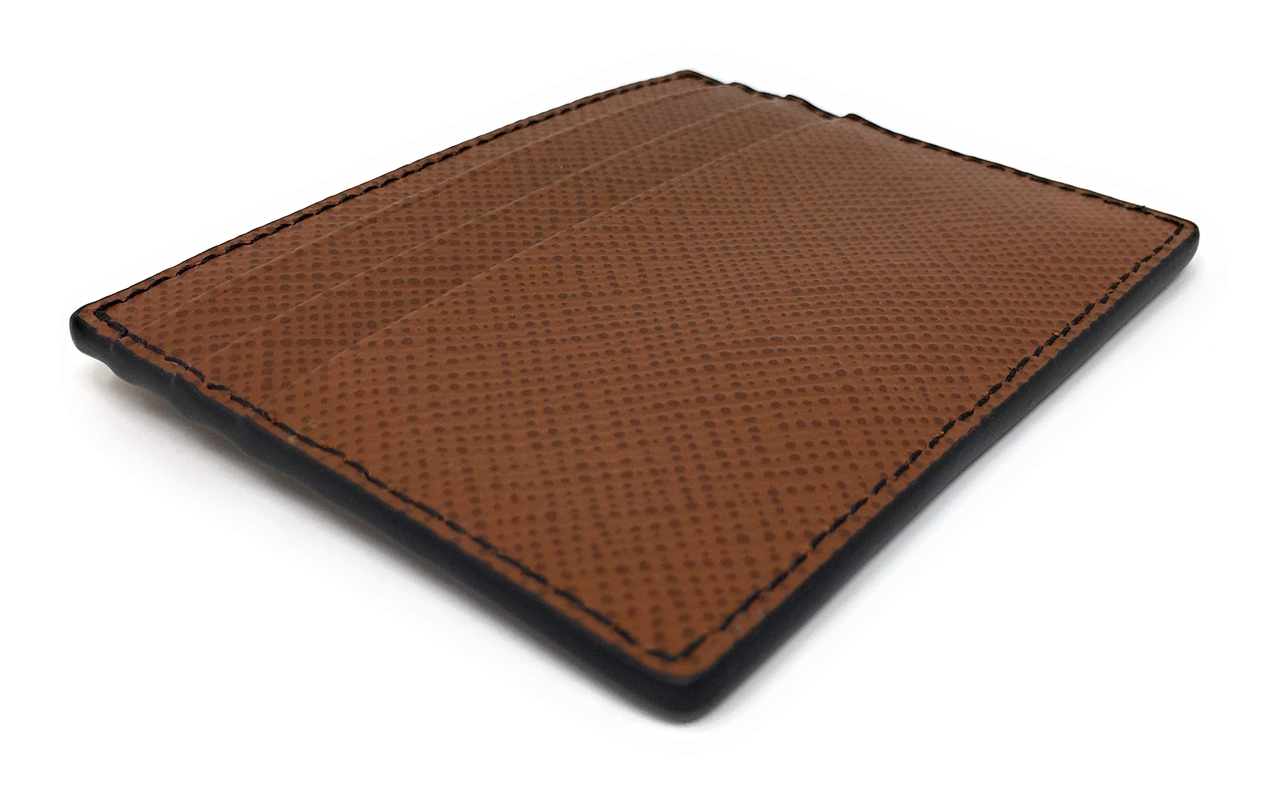 Michael Kors Mens Slim Leather Card Case Wallet, Luggage Saff, Small