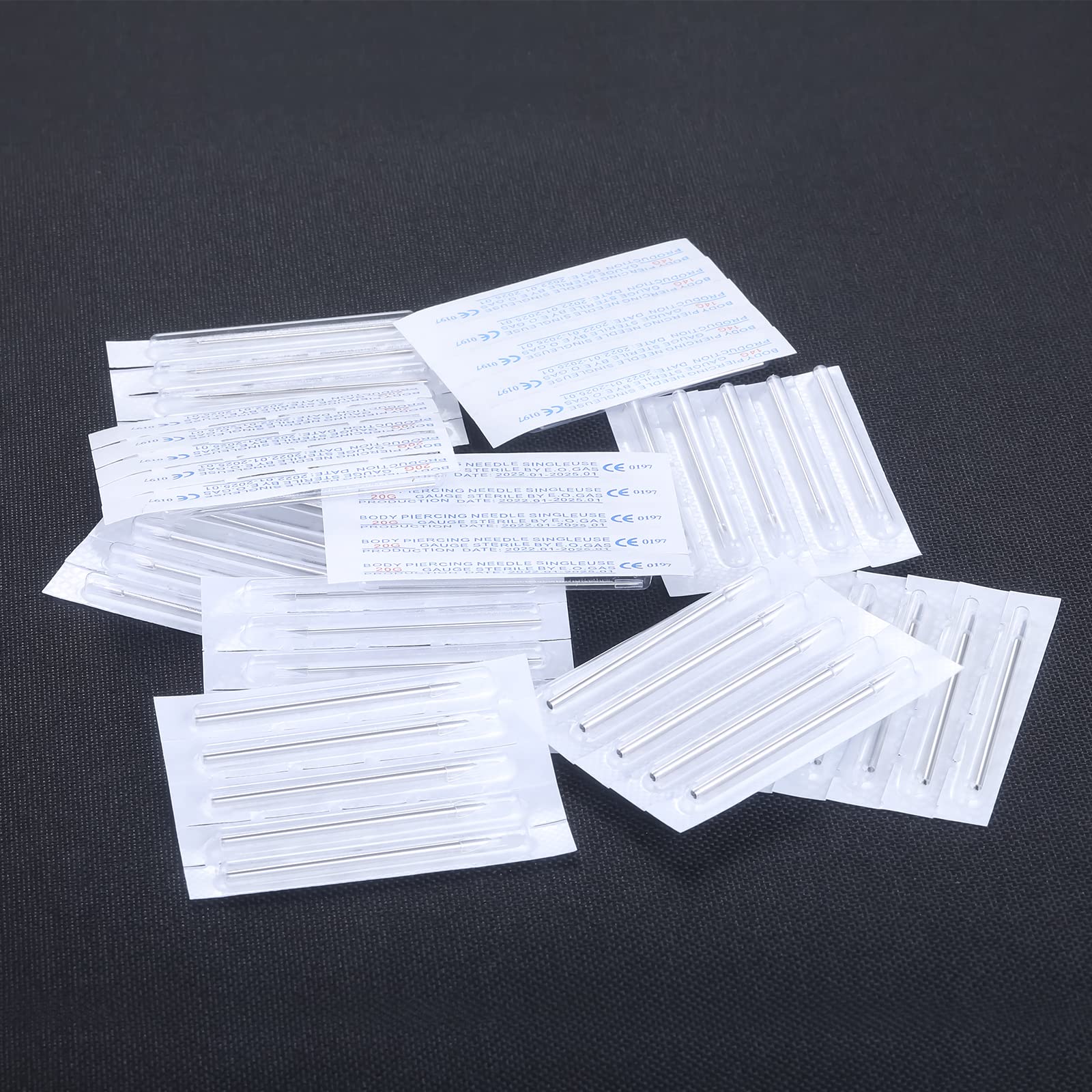 Xpircn Piercing Kit 14G 16G Body Piercing Jewelry Kit Tool, Mixed Piercing Needles 12G 14G 16G 18G 20G Disposable Hollow Piercing Needles