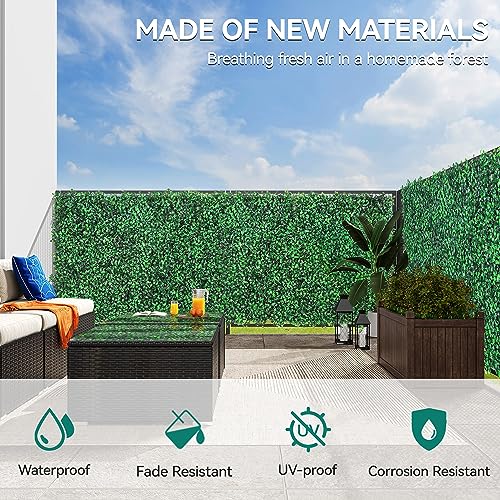 YITAHOME 12 PCS 20"x20" Artificial Grass Wall, Boxwood Hedge Wall Panels, Artificial Grass Backdrop Wall, Privacy Fence with UV Protection for Outdoor Indoor Garden Fence Backyard