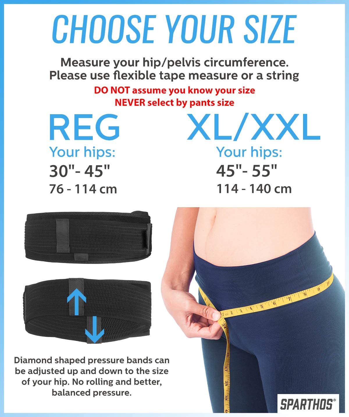 Sparthos Sacroiliac Si Hip Belt [Size Regular - Black] Ice Packs for Injuries [Size Large + Cover]