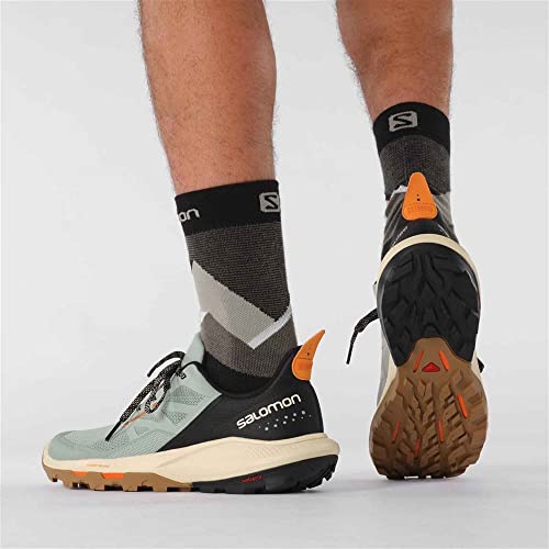 Salomon Men's OUTPULSE Hiking Shoes for Men, Wrought Iron/Bleached Sand/Vibrant Orange, 10.5