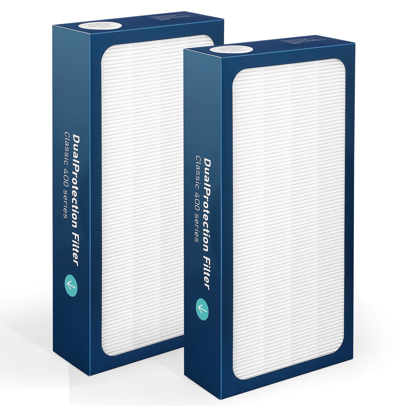 Upgraded Classic 400 Series Replacement Filter-Compatible with Blueair 400 Series Air Purifier Particle Filter Replacement, Part # 480i, 402, 403, 405, 410,455EB, 450E Replacement Filter-2PACK