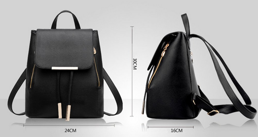 Mikty Women Mini Leather Backpack Multi-Way Casual School Backpack for Girls, Teens, WomenSchoolbag Mini Casual Daypack Black