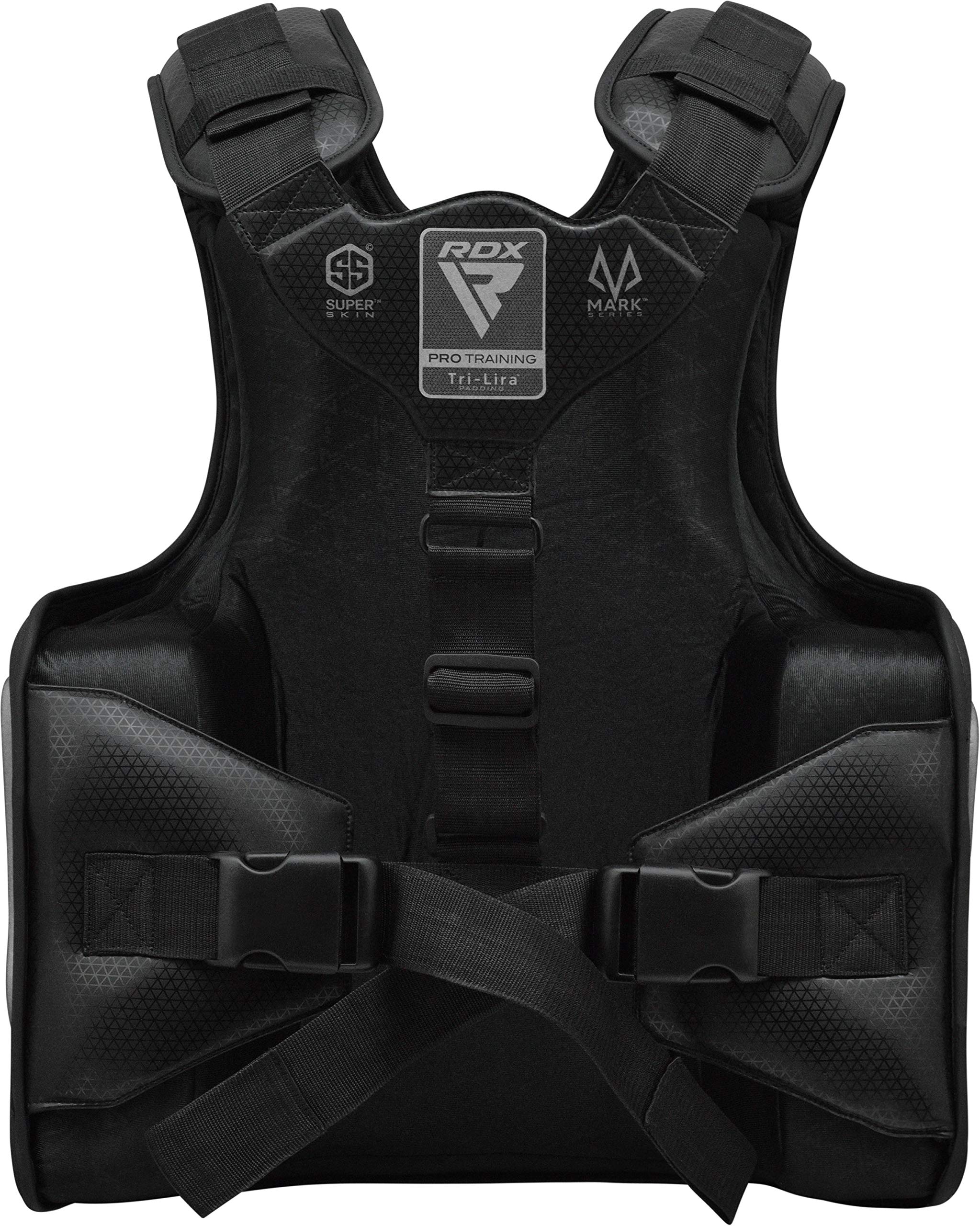 RDX Chest Guard Boxing MMA Training, Maya Hide Leather Mark Pro TRI-Lira Padded Adjustable Body Protector, Muay Thai Martial Arts Sparring Coaching Rib Shield Armour, Kickboxing Taekwondo BJJ Karate