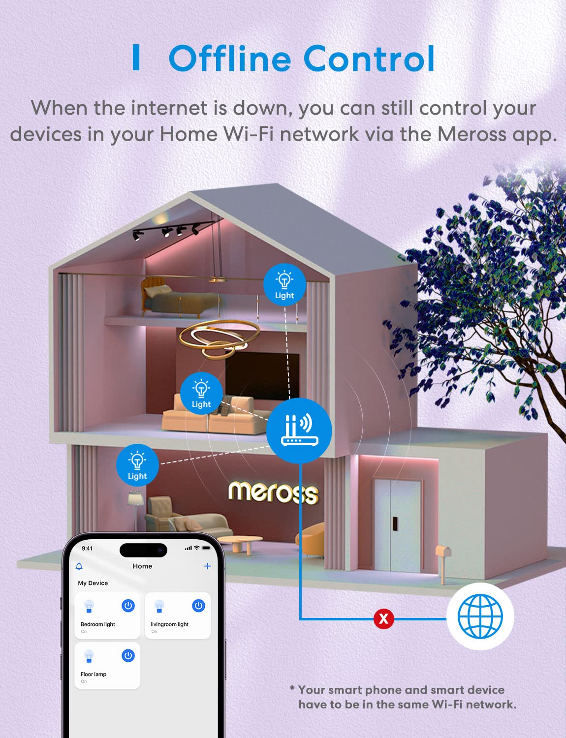 meross Smart Light Bulb, Smart WiFi LED Bulbs Works with Alexa, Google Home, Dimmable E26 Multicolor 2700K-6500K RGBWW, 810 Lumens 60W Equivalent, No Hub Required, 4 Pack