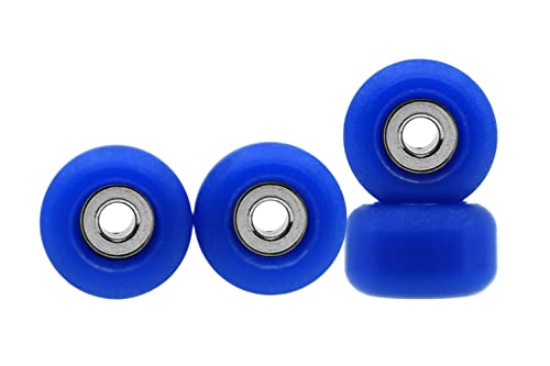 Teak Tuning Eco 85D CNC Poly Fingerboard Wheels - Street Shape, 7.5mm Dia., 5mm Wide - Blue Colorway