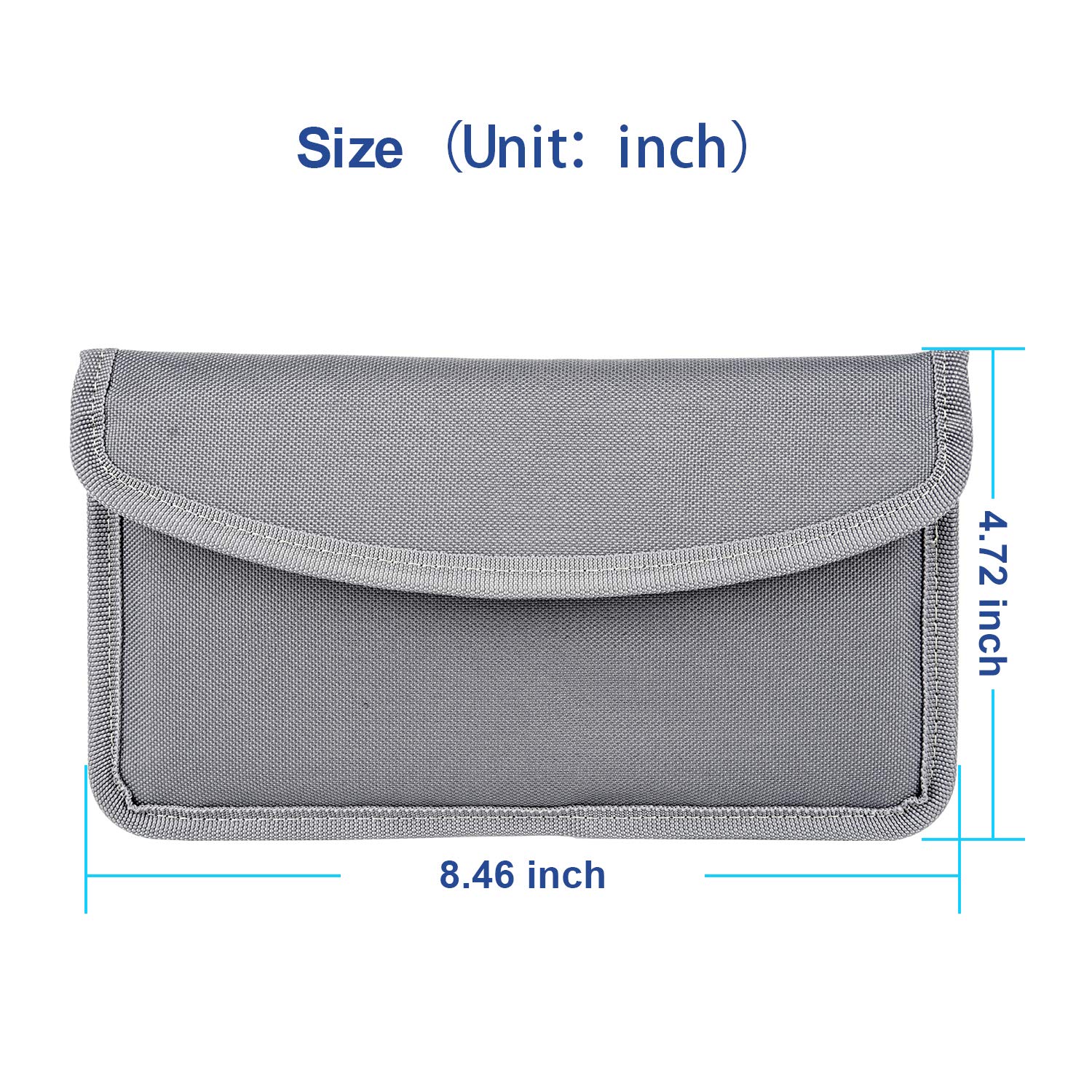 Migeec Faraday Bag, GPS RFID Blocking Bag Shield Case Pouch Wallet Phone Case for Cell Phone Privacy Protection and Car Key FOB, Anti-Tracking Anti-Spying, Gray