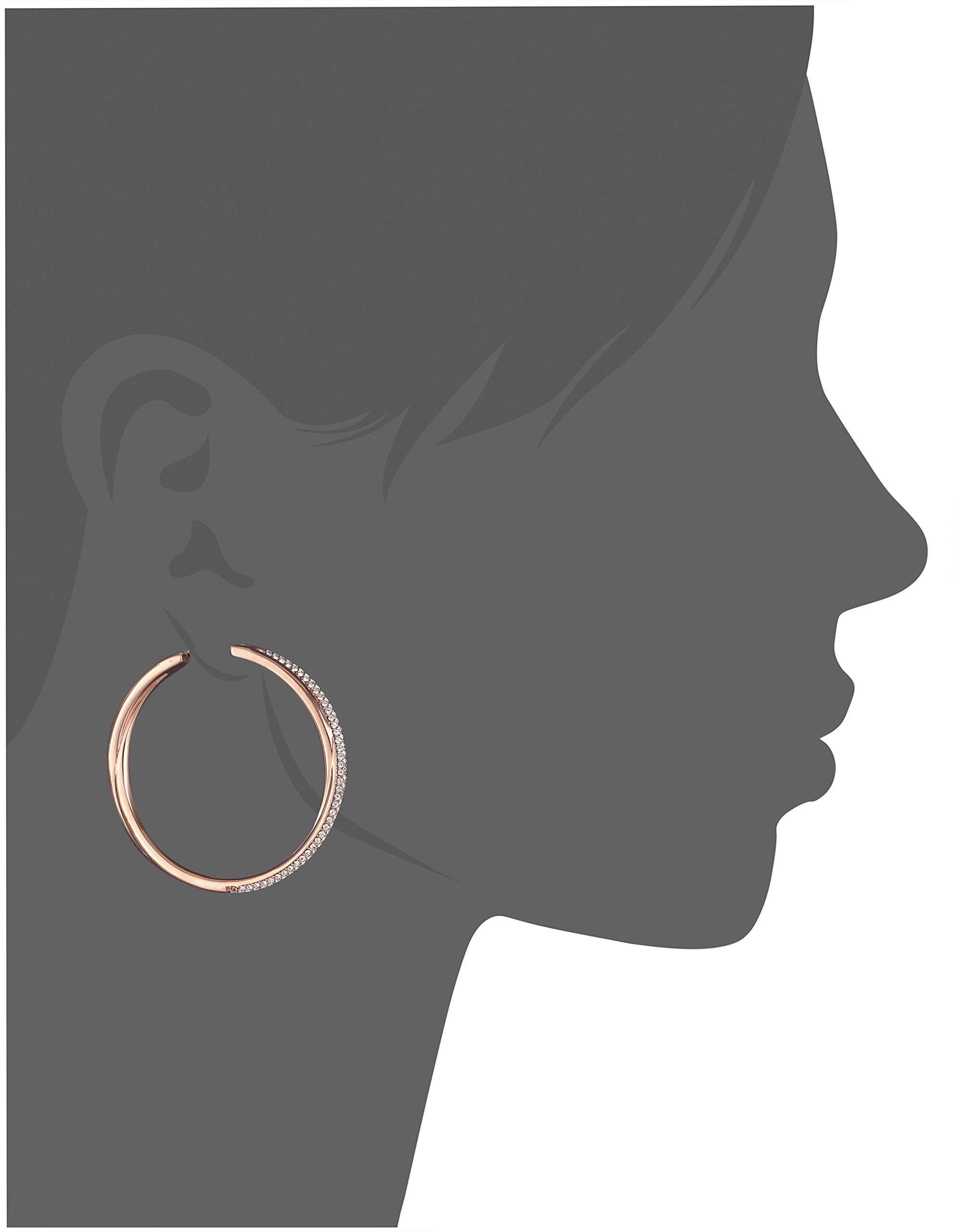 Michael Kors Stainless Steel and Pavé Crystal Hoop Earrings for Women, Color: Rose Gold (Model: MKJ3671791)