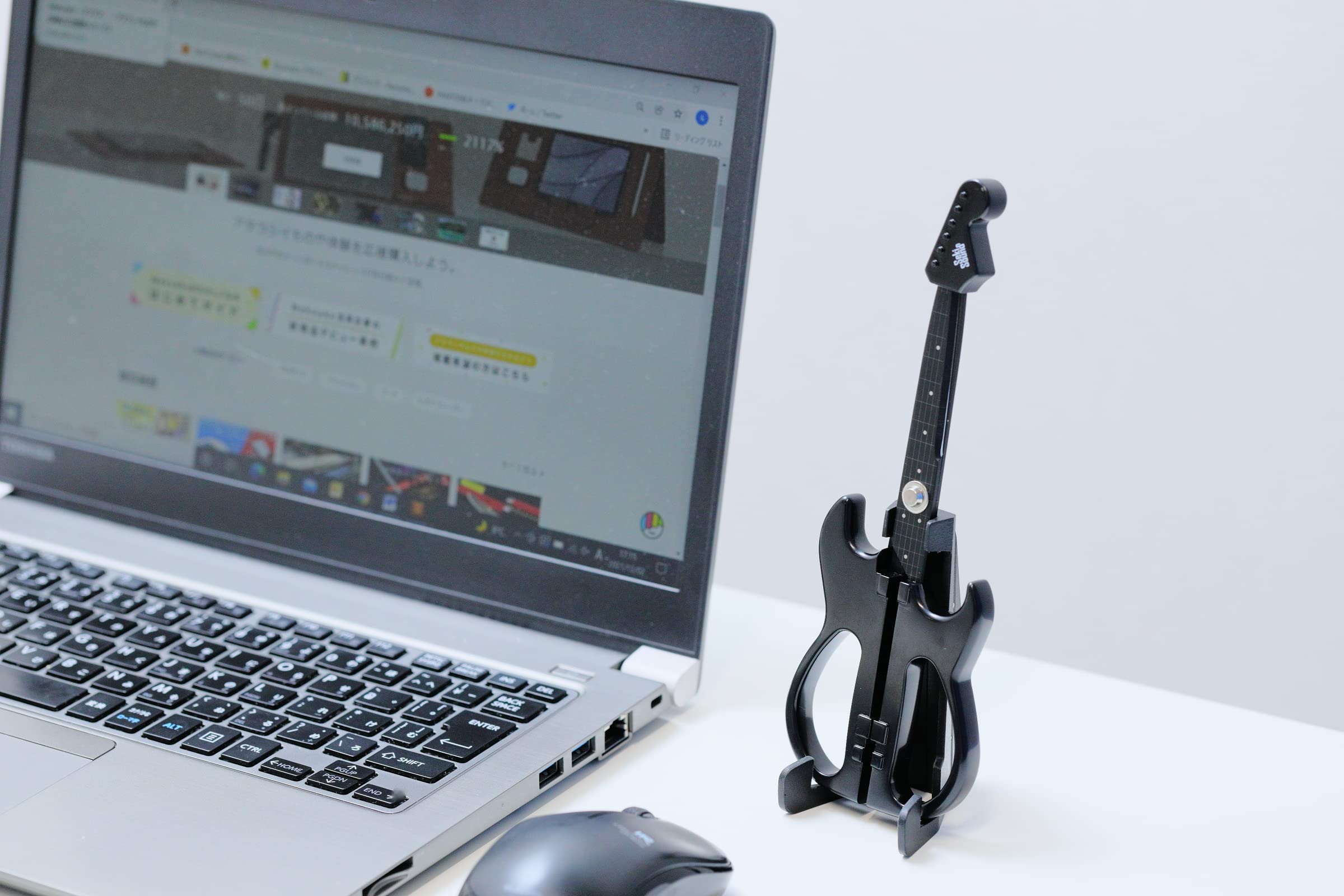 Stratocaster Electric Guitar Scissors with Stand and Cap, Metallic Blue - Fluorine Coating, Japanese Stainless Steel - Made in Seki Japan