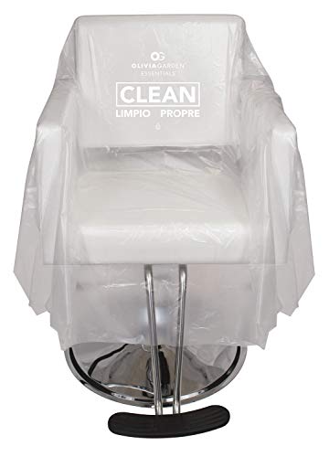 OG Essentials Clear Tear Resistant Disposable Chair Covers (71" x 59") for Salons, Spas, Barbers, and Others 25pk