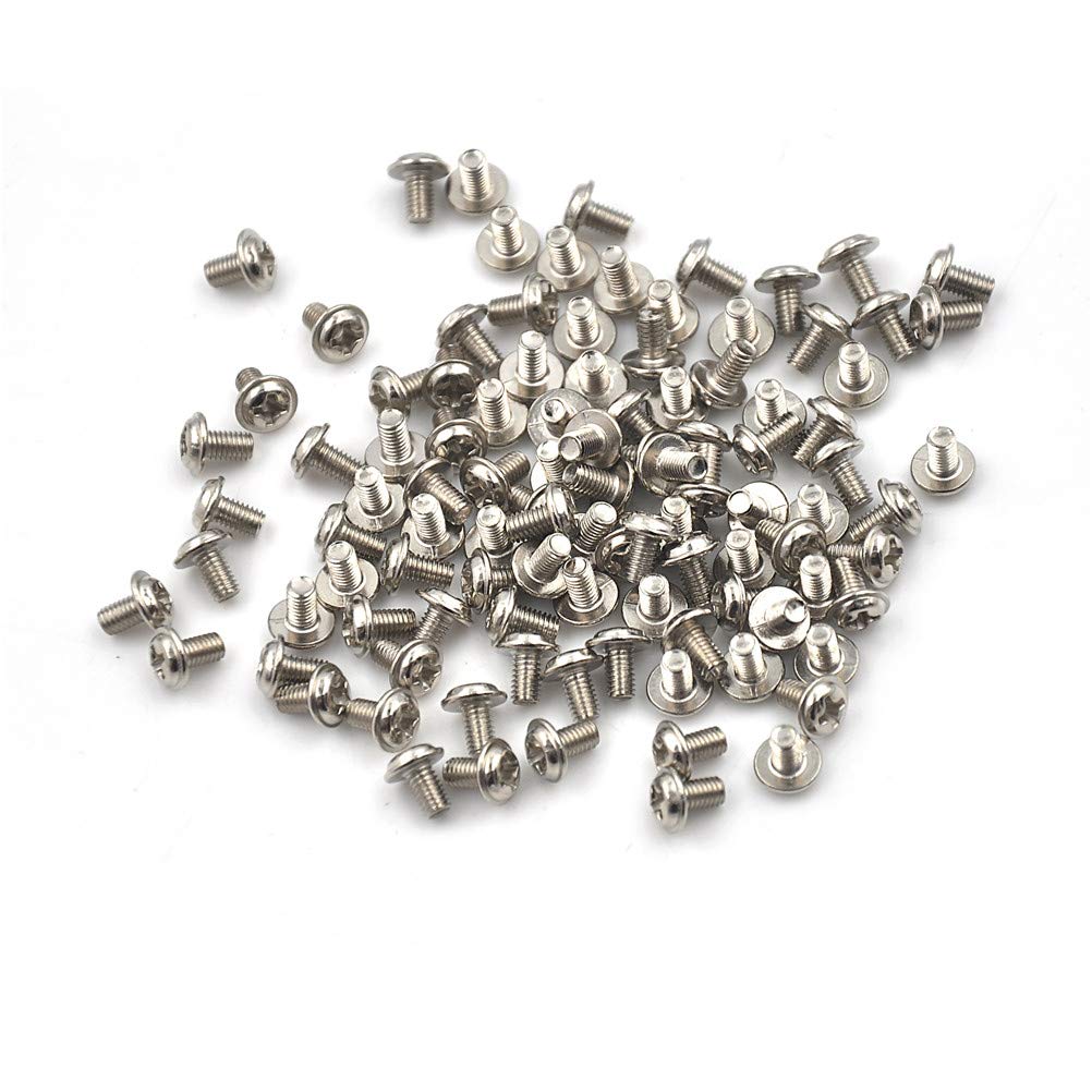 VizGiz 100 Pack M3x5mm Screw Caddy Hard Drive Screws 3mmx5mm with Washer PSU PWM Mounting Flat Phillips Head for 2.5 3.5 inch HDD SDD Holder Laptop Computer Floppy DVD ROM Bay Motherboard PC Chassis