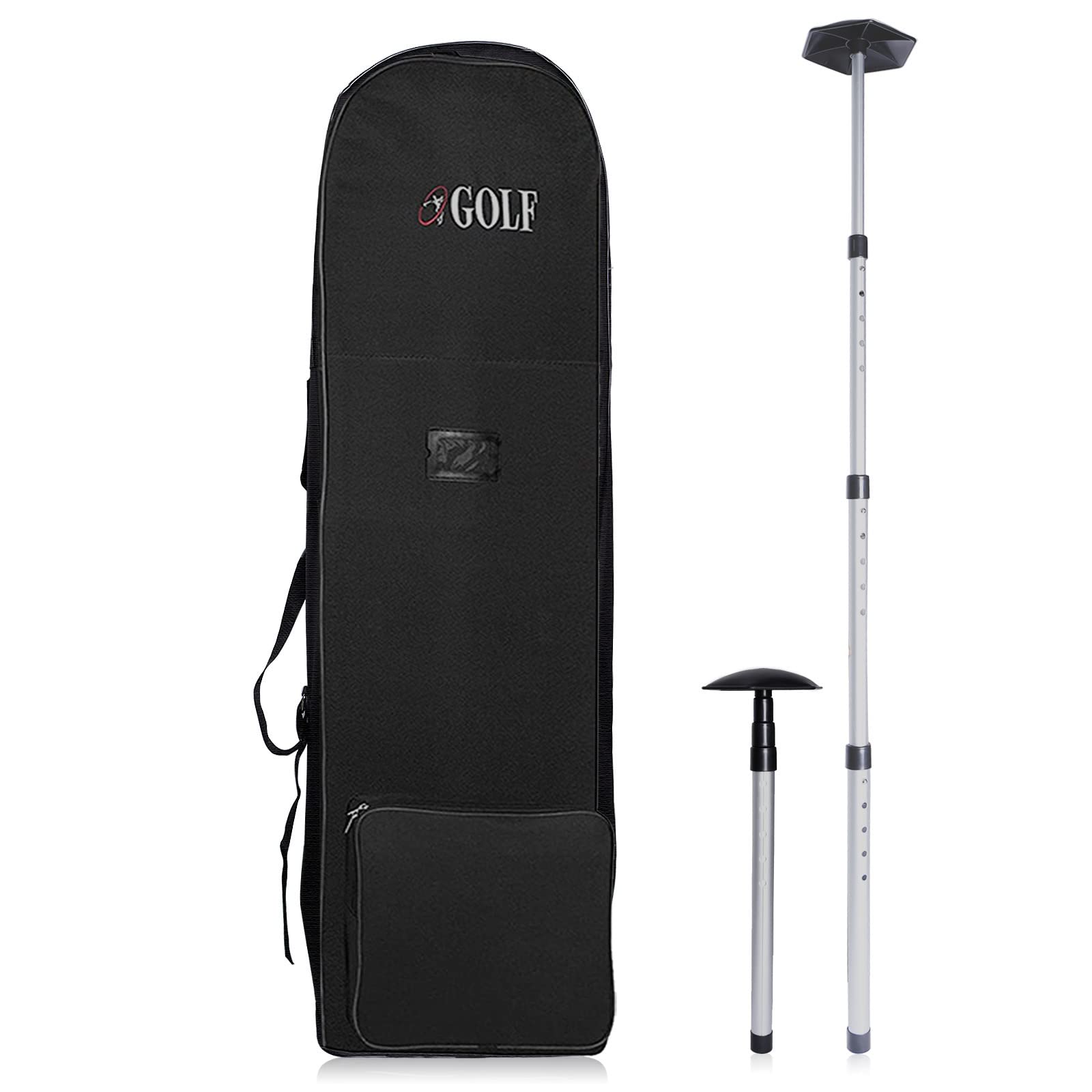 SOHAPY Golf Travel Bag and Support Rod, Universal Size Folding Bag with Wheels for Airlines Travel Golf Club Bag Accessories
