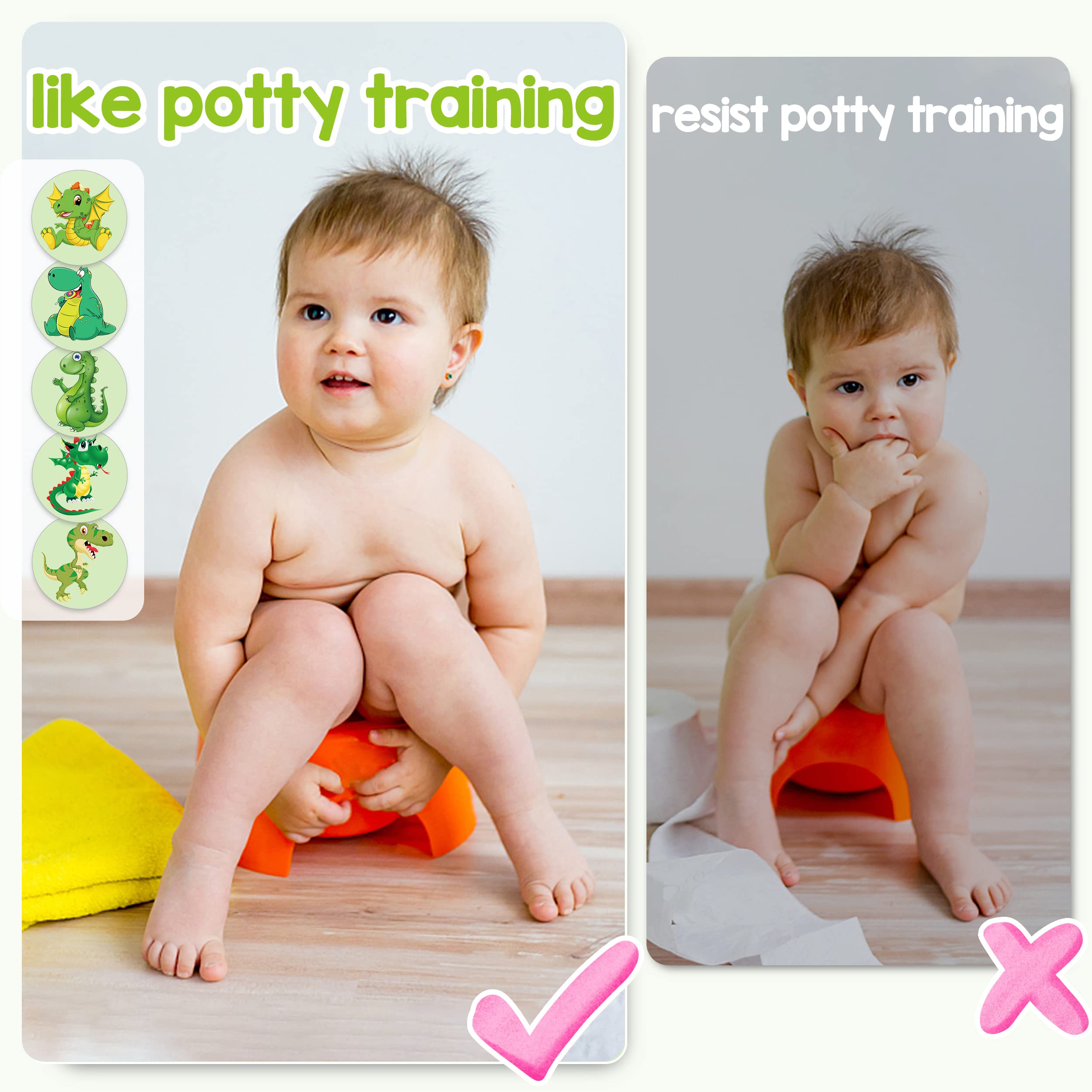 Yeeeasy Animal Dinosaur Potty Training Stickers for Toddler Boys Magic Color Changing Stickers Packs for Potty Training Toilet Reward Targets (20 Pcs)
