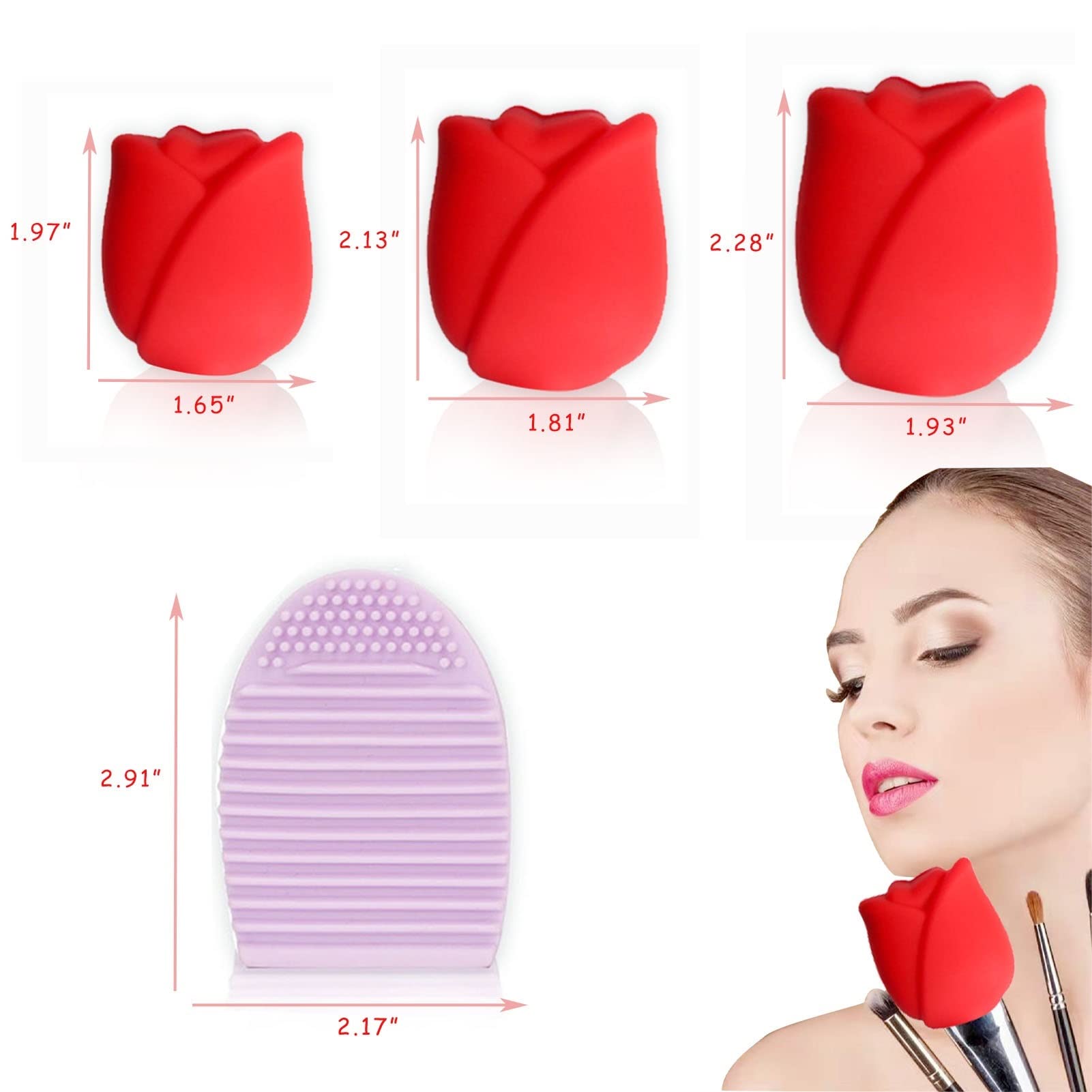 YZRYXHWL 6 Pack Makeup Brush Holder Size 3 Silicone Makeup Brush Travel Makeup Brush Cover Reusable Makeup Brush Protector Protective Brush Makeup Organizer Comes with Makeup Brush Cleaning Pad