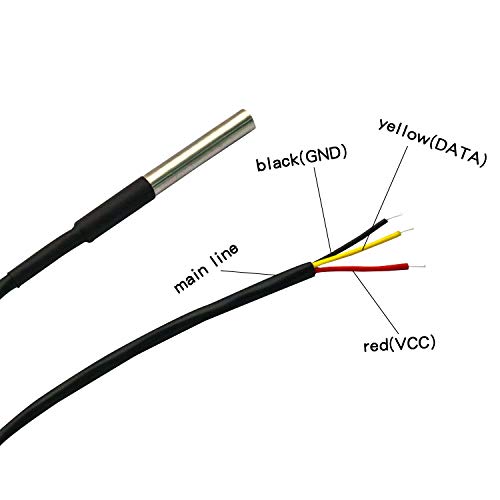 V TELESKYV TELESKY DS18B20 Temperature 6.6Ft Sensor Waterproof Temperature Sensor with Digital Thermal Stainless Steel Tube Probe for arduino 5 Pcs