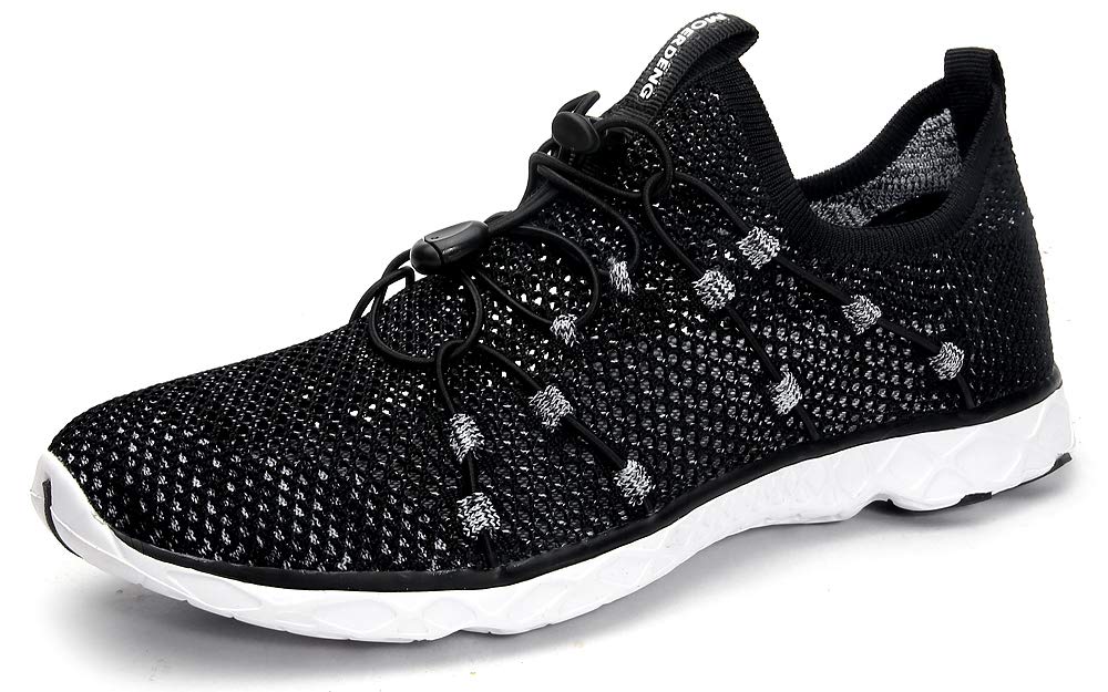 MOERDENG Men's Quick Drying Water Shoes Lightweight Aqua Shoes for Sports Outdoor Beach Pool Exercise Dark Grey 11