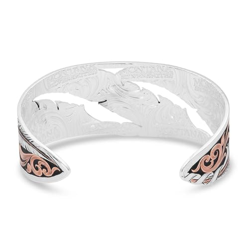 Montana Silversmiths Ladies Wind Dancer Pierced Feather Western Filigree Cuff Bracelet