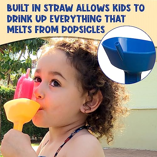 THE ORIGINAL Pop No Drop Popsicle Holder - BPA Free & Dishwasher Safe - Mess-Free Frozen Treats Holder with Straw - No Drip Drop Ice Pop Popsicle Holders for Kids & adults - 2 Random Color (not 4)