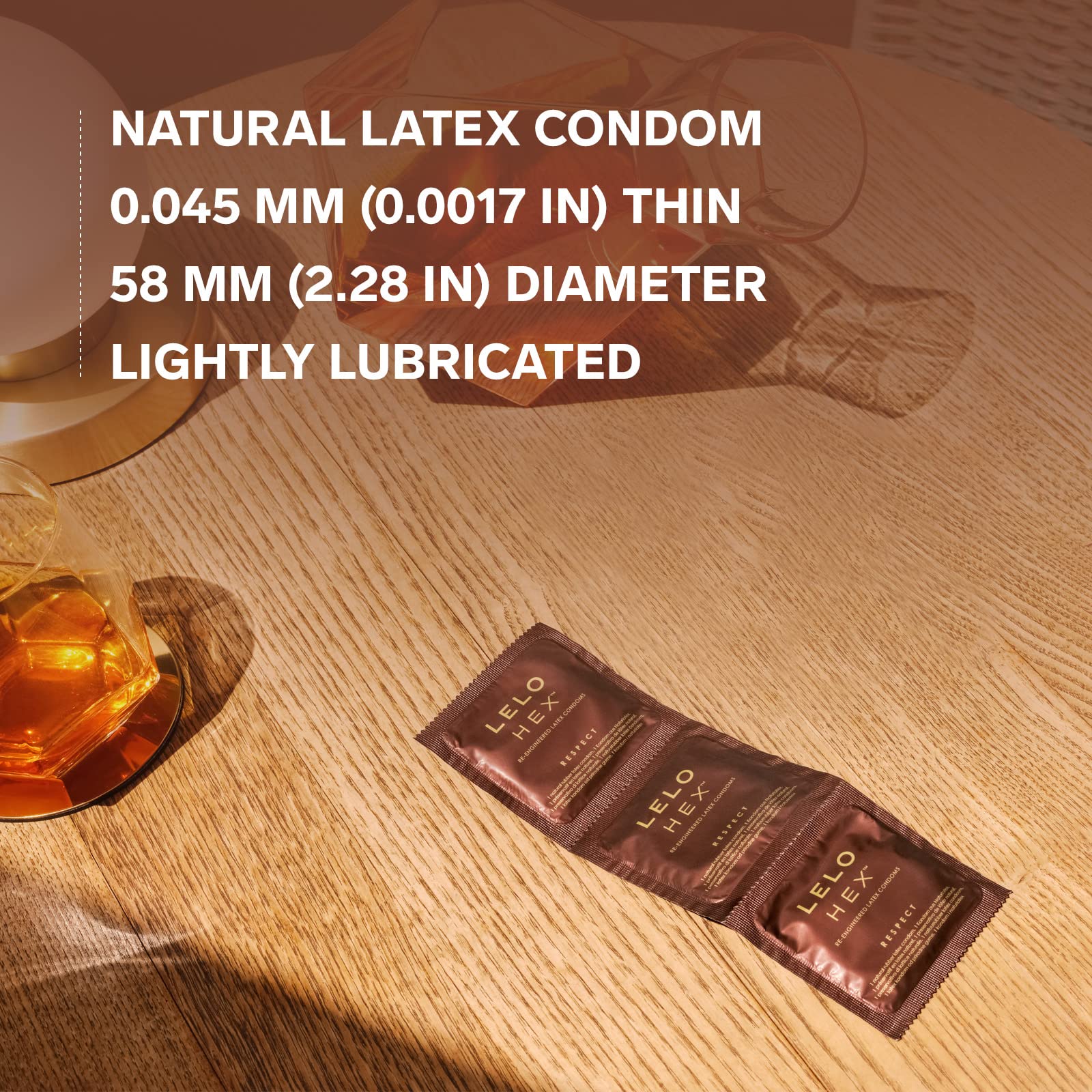 LELO HEX Respect XL, Extra Large Condoms with Increased Strength, Lubricated XL Condoms Large for Men, 2.28-Inch/58mm Diameter (3 pack)
