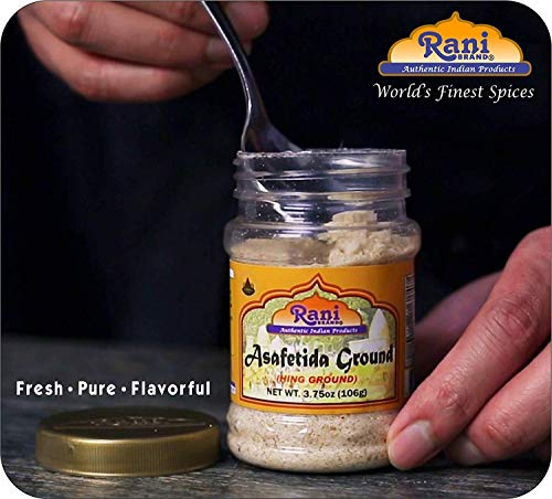 Rani Asafetida (Hing) Ground 3.75oz (106g) PET Jar ~ All Natural | Salt Free | Vegan | Non-GMO | Asafoetida Indian Spice | Best for Onion Garlic Substitute