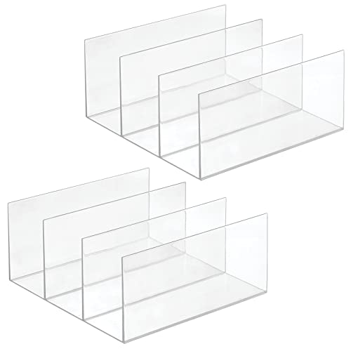 mDesign Plastic Purse/Handbag Organizer - Closet Divided Storage for Bags, Clutches, Wallets, Wristlets - Space-Saving Bedroom and Cabinet Organization - Lumiere Collection - 2 Pack - Clear