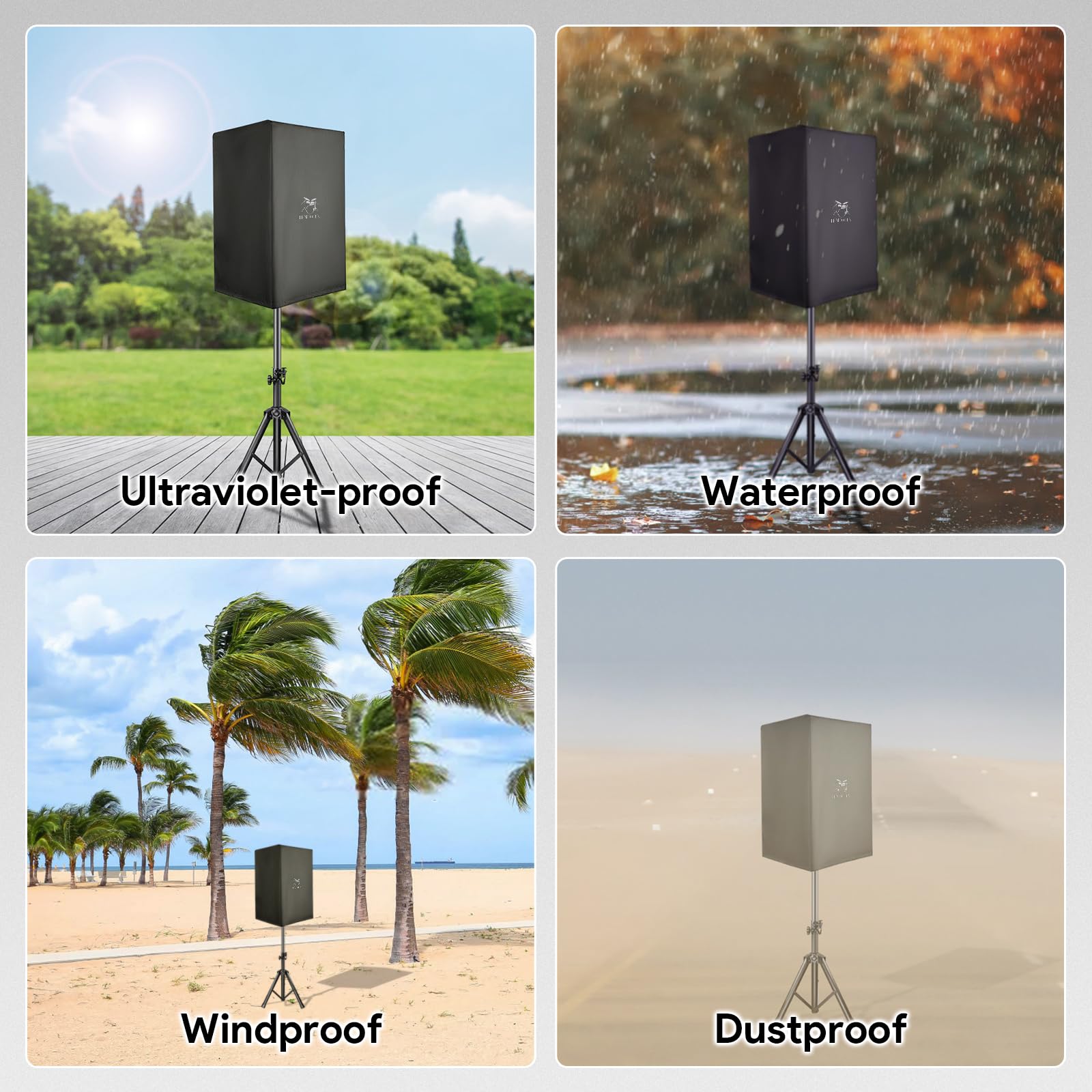 TENTOTEN Speaker Cover for 15 Inch PA/DJ Powered Speaker, Outdoor Speaker Covers - UV 50, Water Resistant, Dustproof, Also Use Indoor(Single)