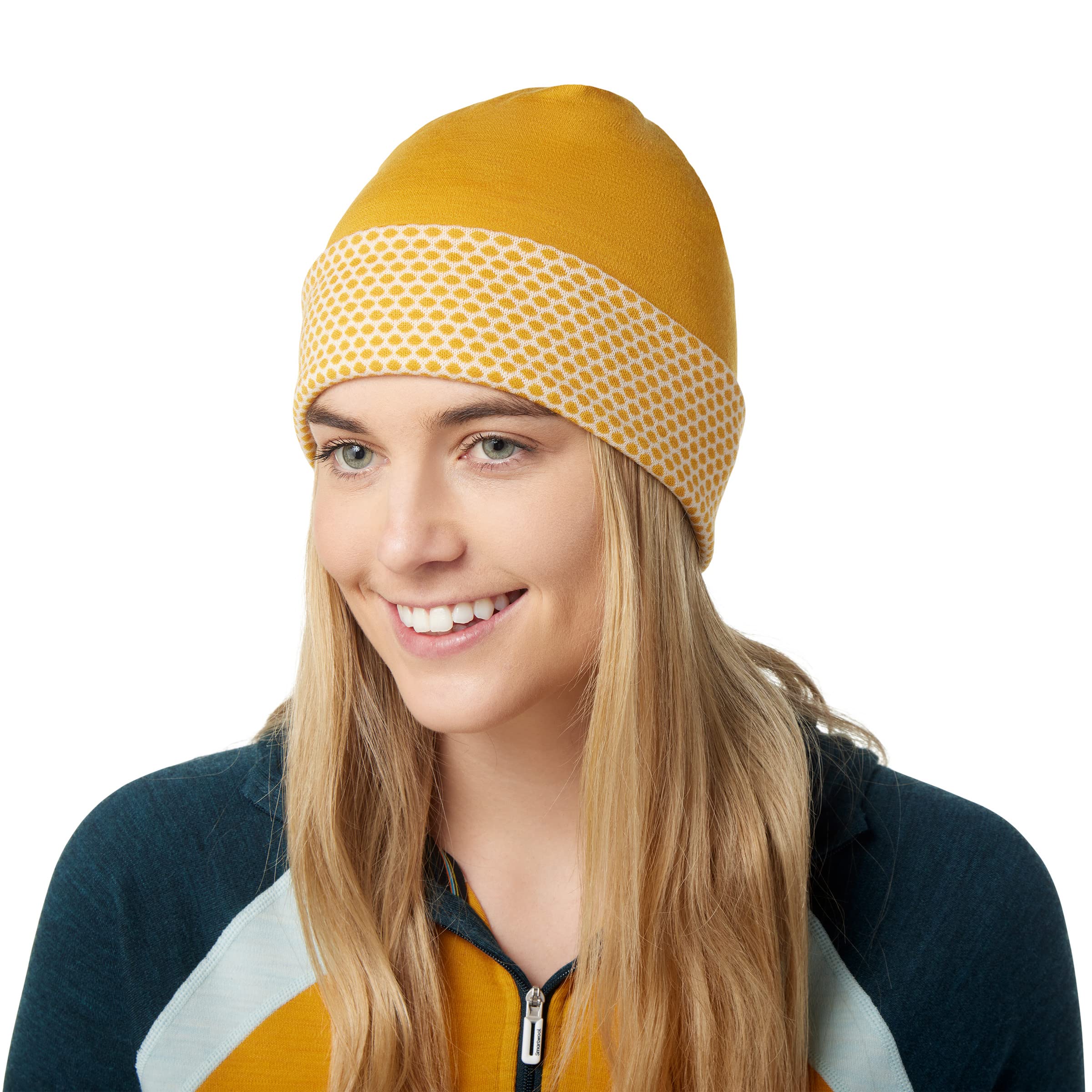 Smartwool Thermal Merino Reversible Pattern Cuffed Merino Wool Beanie for Men and Women, Black Cherry Dot, One Size