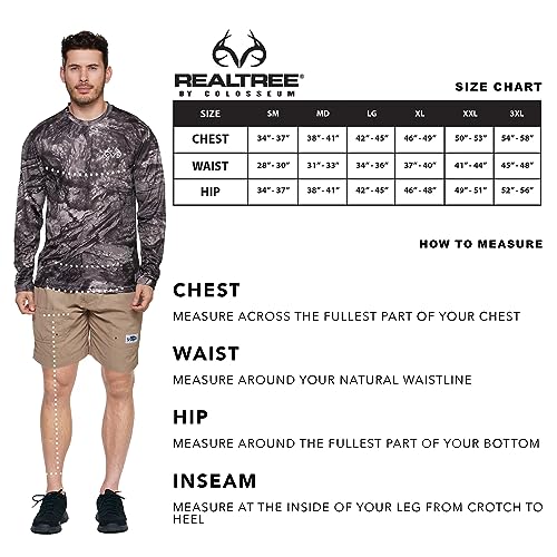 Realtree Men's Performance Fishing Long Sleeve Shirt (Wav3 Light Blue, 3X-Large)