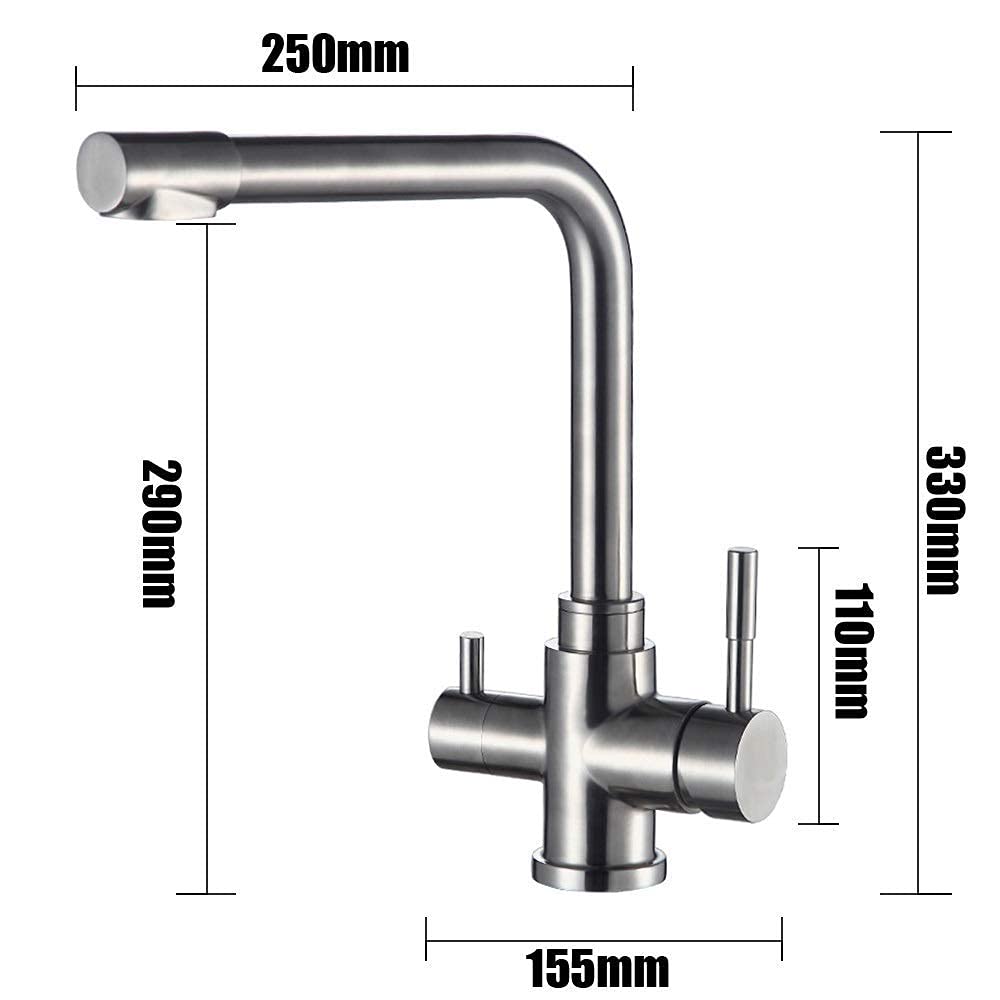 WHLMYH Sink Tap,Kitchen Bathroom Sink Tap,Warm Home Purified Water Kitchen Multifunctional Double Double Tap Water Purifier Drinking Water