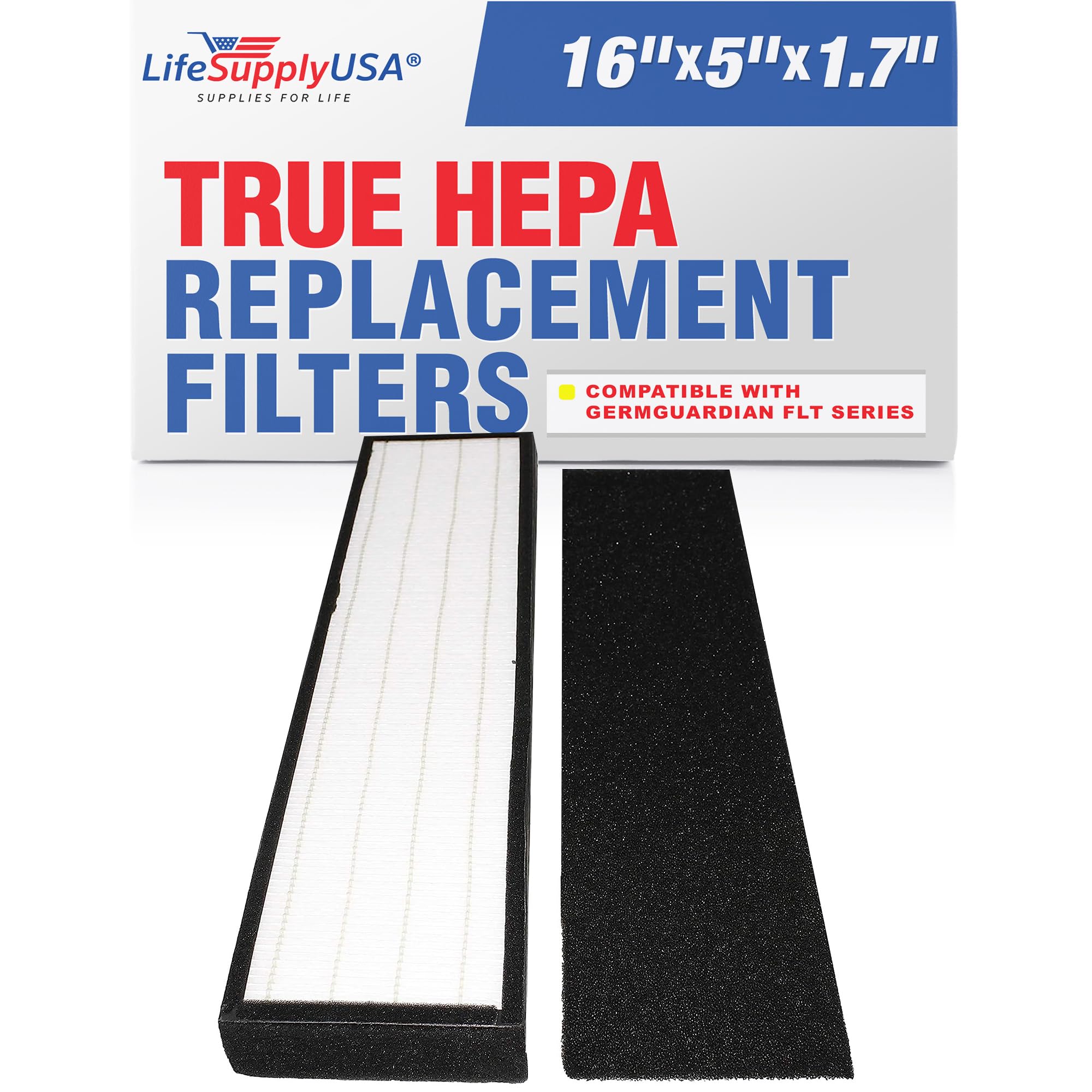 True HEPA Filter Replacement Compatible with GermGuardian FLT4825 FLT-4850 AC4800 4800 Series, Germ Guardian Filter B by LifeSupplyUSA