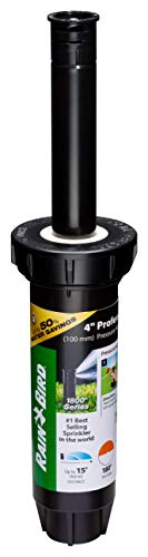 Rain Bird 1804HDSP25 Pressure Regulating (PRS) Professional Dual Spray Pop-Up Sprinkler, 180° Half Circle Pattern, 8' - 15' Spray Distance, 4" Pop-up Height