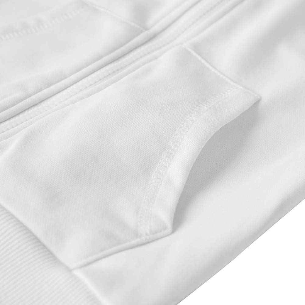 Spring&Gege Boys’ Full Zip Sleeveless Hooded Vest Basic Solid Zipper Tank Tops Hoodie with Pockets, White, Size 3-4 Years