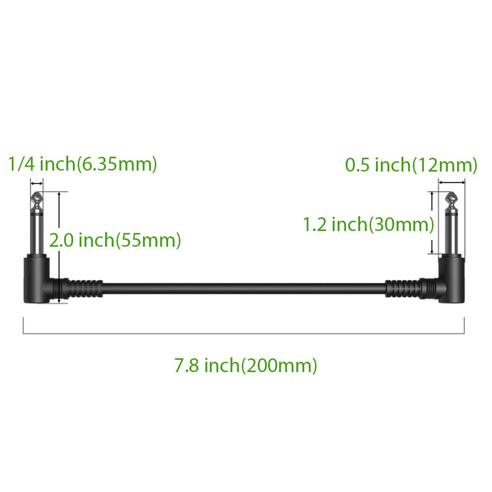 Luvay 6-Pack Guitar Patch Cables, Guitar Effect Pedal Cables (length: 6inch)