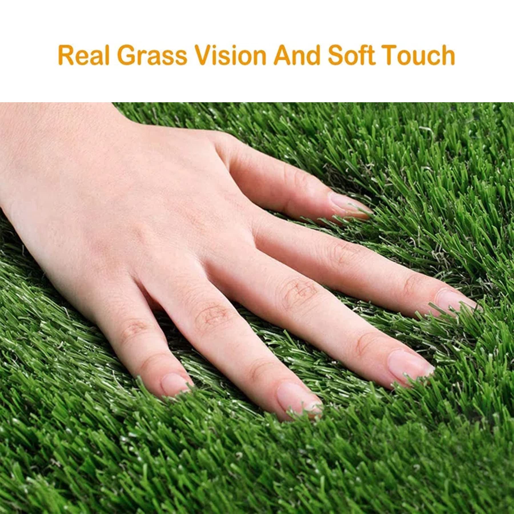 LOMANTOWN Artificial Grass Rug Fake Grass Pad 2 x 6 FT Patio Fake Turf Grass Area Rugs with Drainage Hole for Balcony, Garden, Deck, Dog Pee Pad