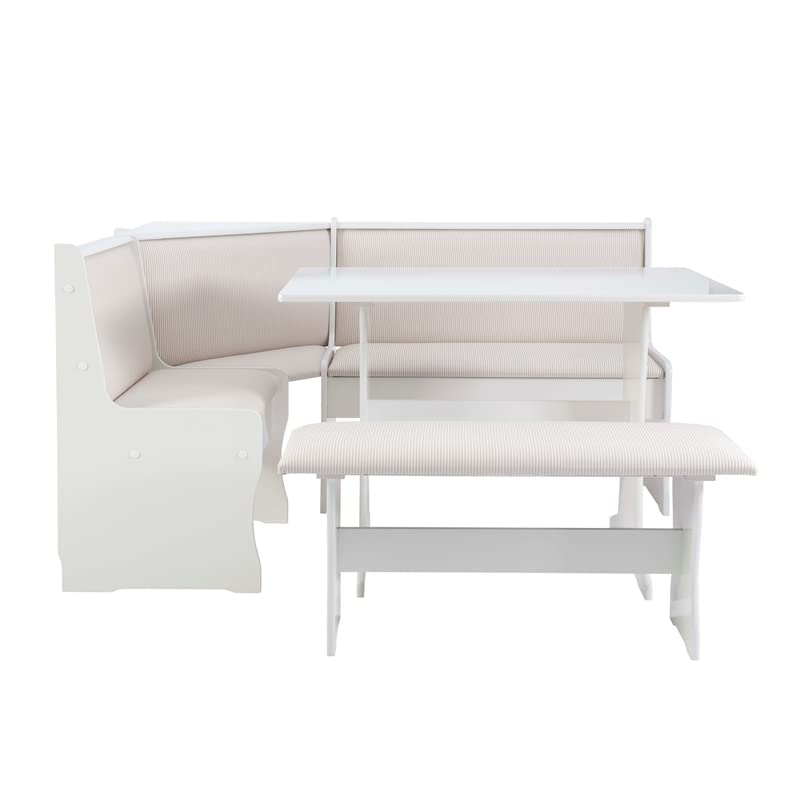 Linon Sanford Wood Storage Dining Nook in White