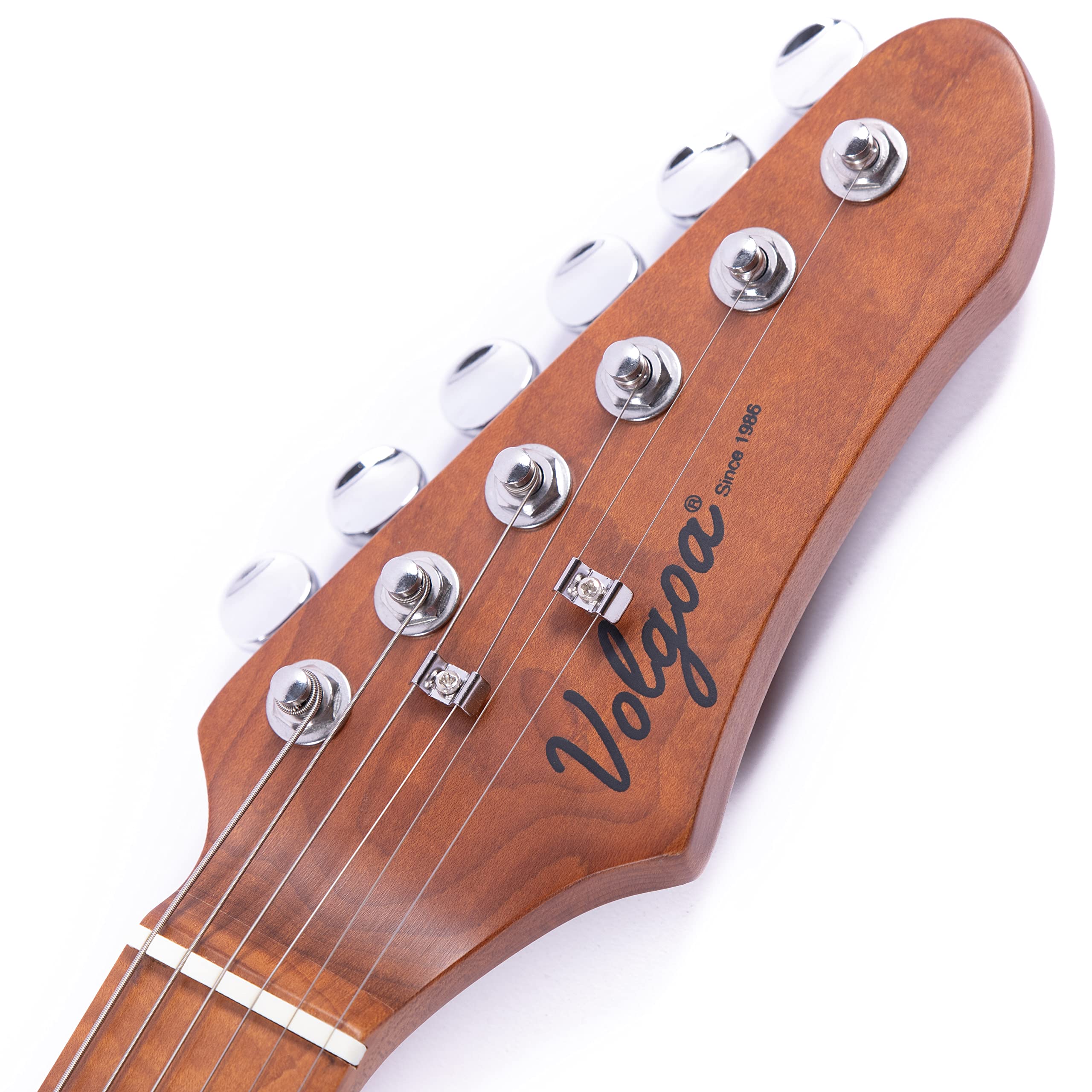 Volgoa VVS 6-String Solid Body Electric Guitar with Alder Body,Stainless Steel Frets,Featuring Tremolo System, with Plastic Pearl Pickguard and String Tree (Black green)