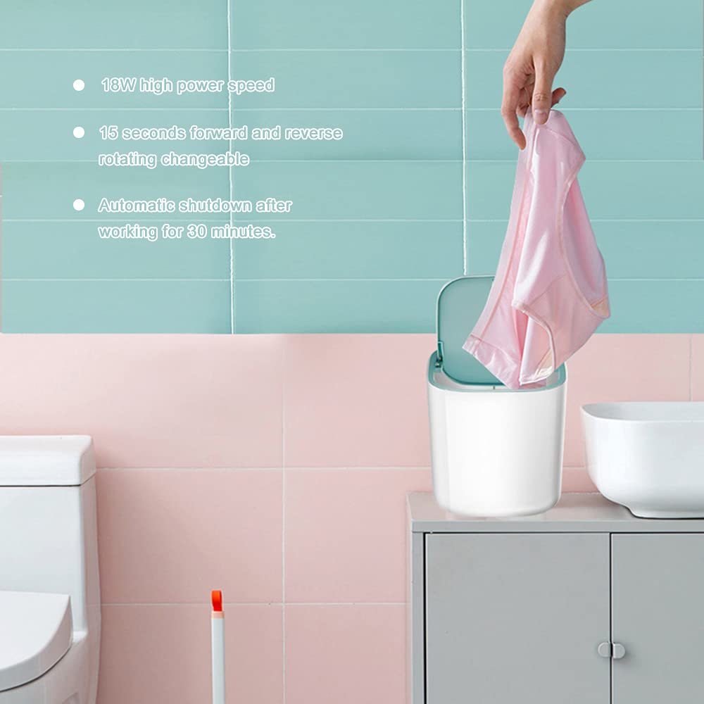 mewmewcat Mini Washing Machine Laundry Barrel Washer Underwear Socks Washer Portable Rotating Ultrasonic Washer Convenient for Home Dormitory