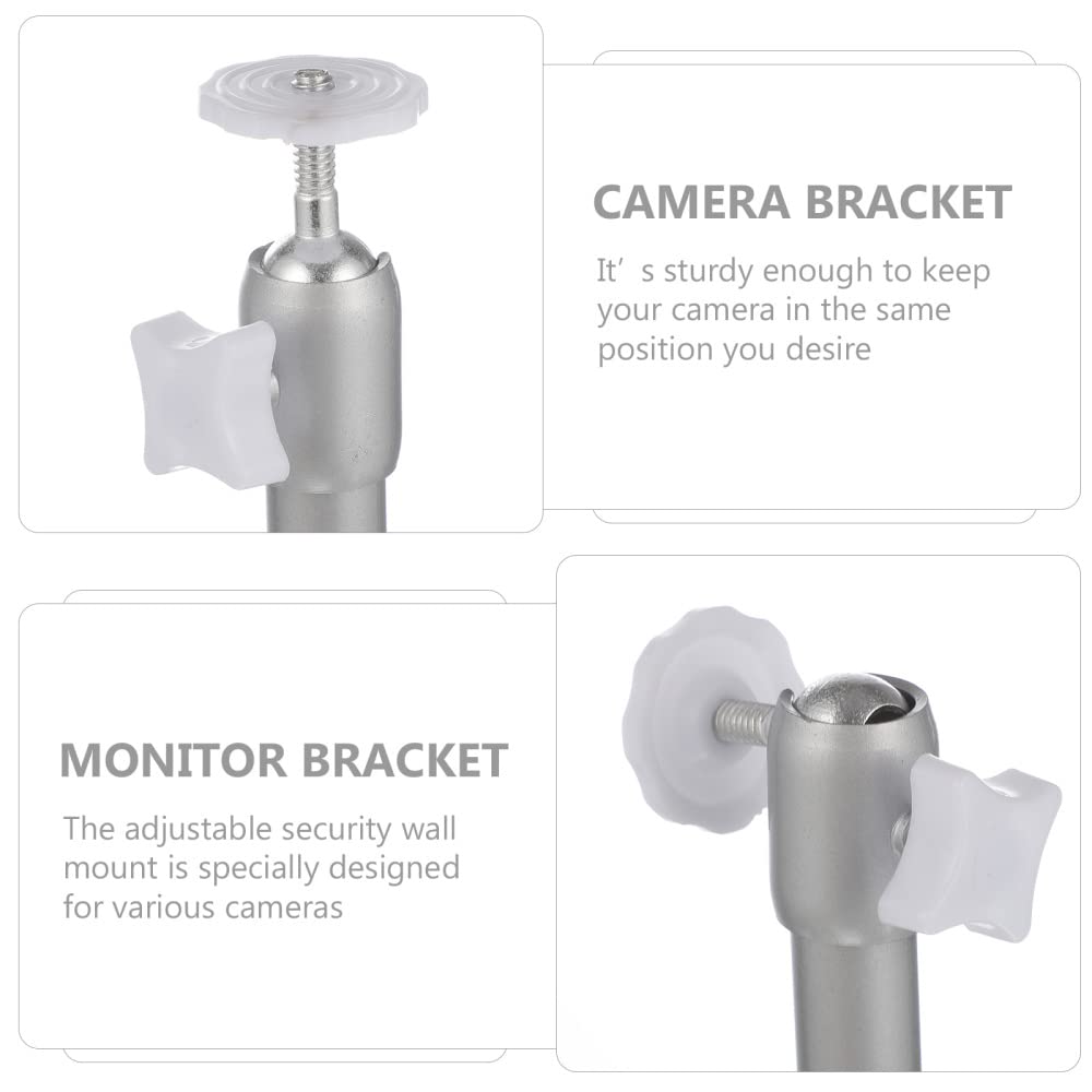 VizGiz 2 Pack Surveillance Camera Bracket Universal Security CCTV Camcorder Holder Stand Aluminium Alloy 17cm Long Arm 1/4 inch Screw Ceiling Mount for Indoor Outdoor IP Cam System DVR Projector