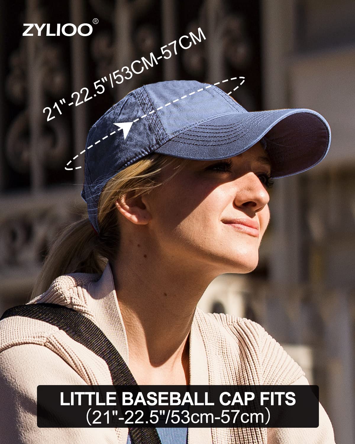 Zylioo Tiny Size Cap for Adult/Children,Small Size Tennis Cap,Soft Crown Solid Color Dad Cap,Adjustable Unisex Hiking Cap