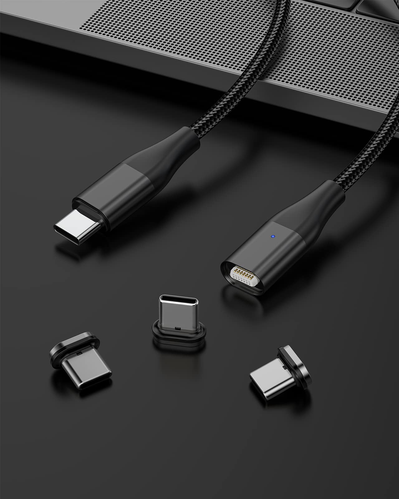 YKZ USB C Magnetic Tips 3pcs, 7 Pin Magnetic USB C Adapter Head with Connector Organizer Compatible USB C Magnetic Charging Cable