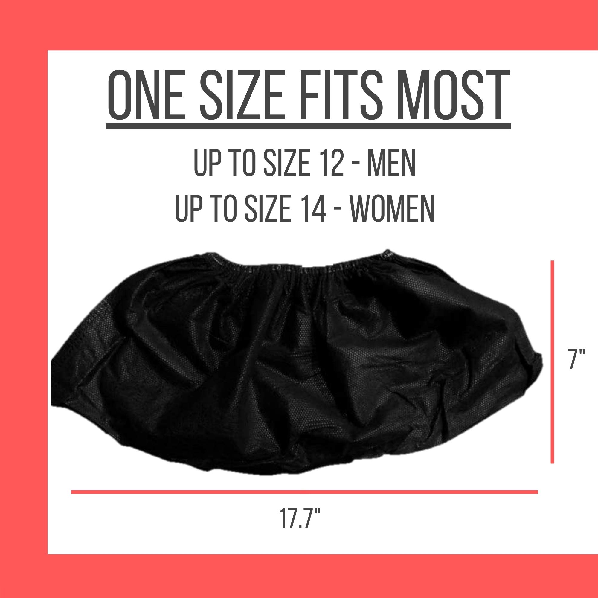 RE GOODS Shoe Covers - X Large Elastic Fit, Extra Thick, 100 Pack, Black Disposable Boot and Shoe Booties, Non Slip, Indoor Outdoor Use