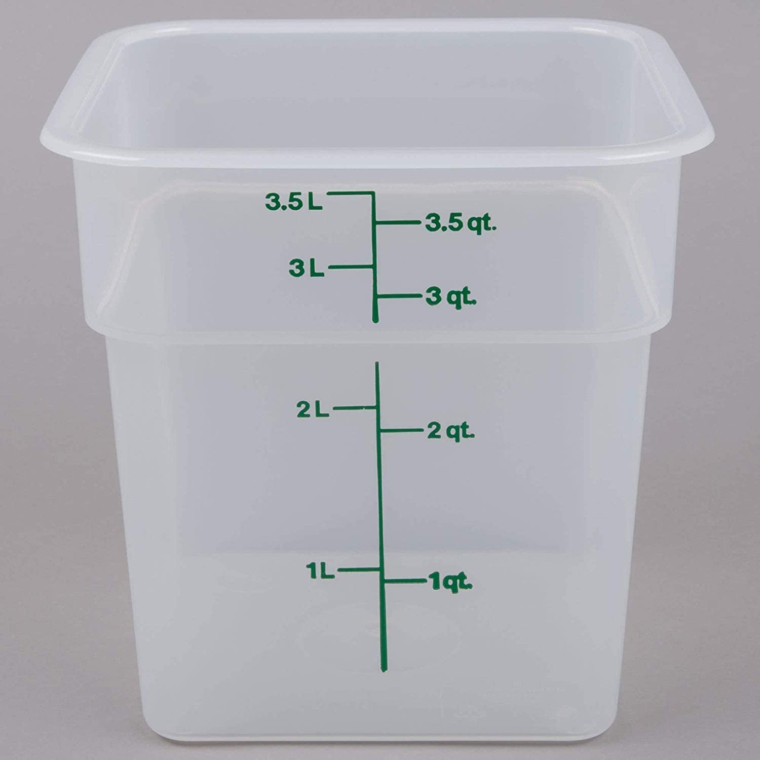 Lumintrail Cambro 4SFSPP190 4 Qt. Translucent Container with SFC2452 Kelly Green Lid, 4Quart, Pack of 2, with Measuring Spoon Set