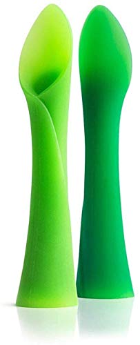 Olababy 100% Silicone Training Cup with Straw Lid (Mint) and Training Spoon Set Bundle