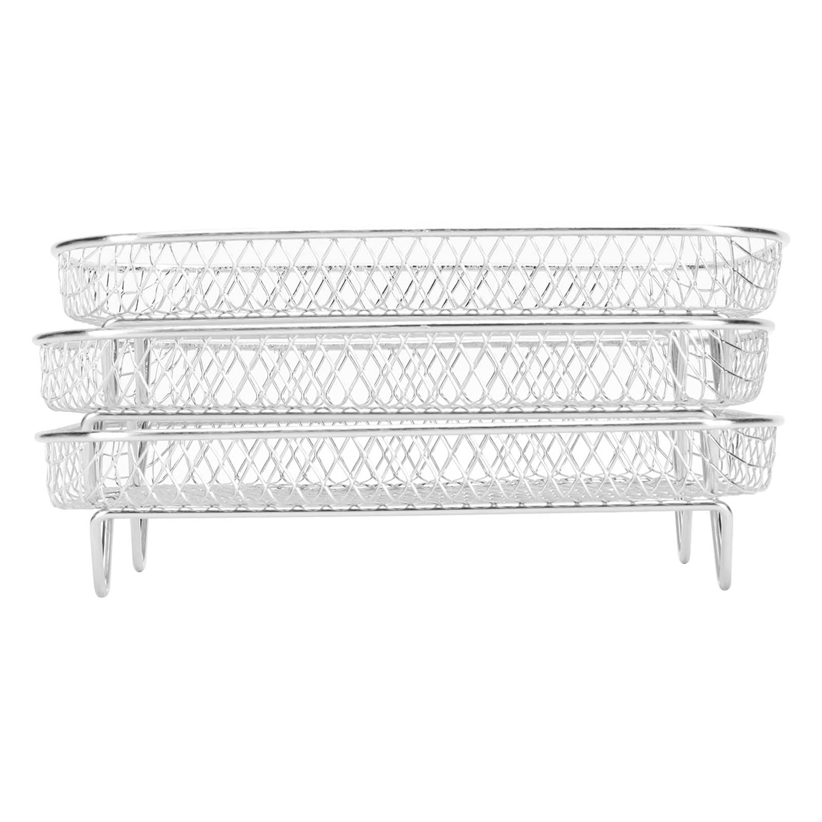 Tnfeeon 3 Layer Fryer Grilling Rack, Stainless Steel Stackable Cooling Rack for Baking Cooking Grilling