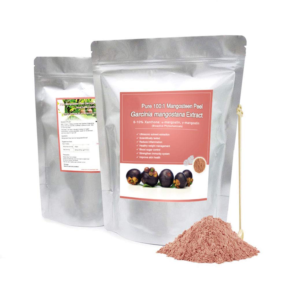 Mangosteen Peel Standardized Pure 100:1 Garcinia 6-10% Xanthone Mangostana Powder Extract 1000g