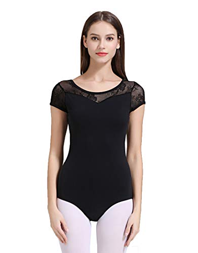 ModLatBal Women and Girls Short Sleeve Leotards for Ballet Dance Bodysuit