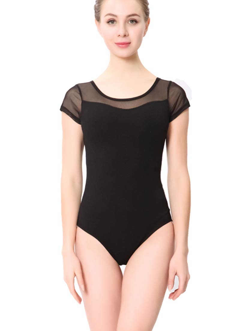 ModLatBal Women and Girls Short Sleeve Leotards for Ballet Dance Bodysuit