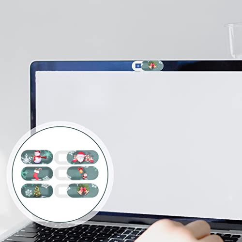 UKCOCO 6pcs Christmas Camera Cover Webcam Blocker Stickers Camera Protector Cover Webcam Privacy Cover Webcam Cover Slide Christmas Webcam Cover Slider Compatible Protection Cap Abs